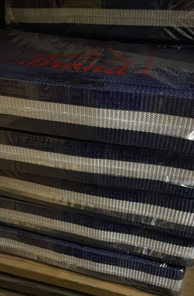 Navy blue stripe white security belt - Tekiria General Suppliers LTD